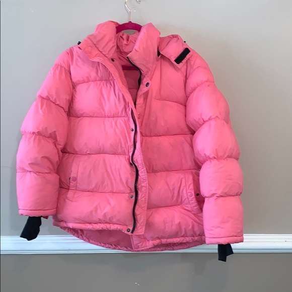 Aqua | Jackets & Coats | Aqua Pink Oversized Coat Worn Once | Poshmark